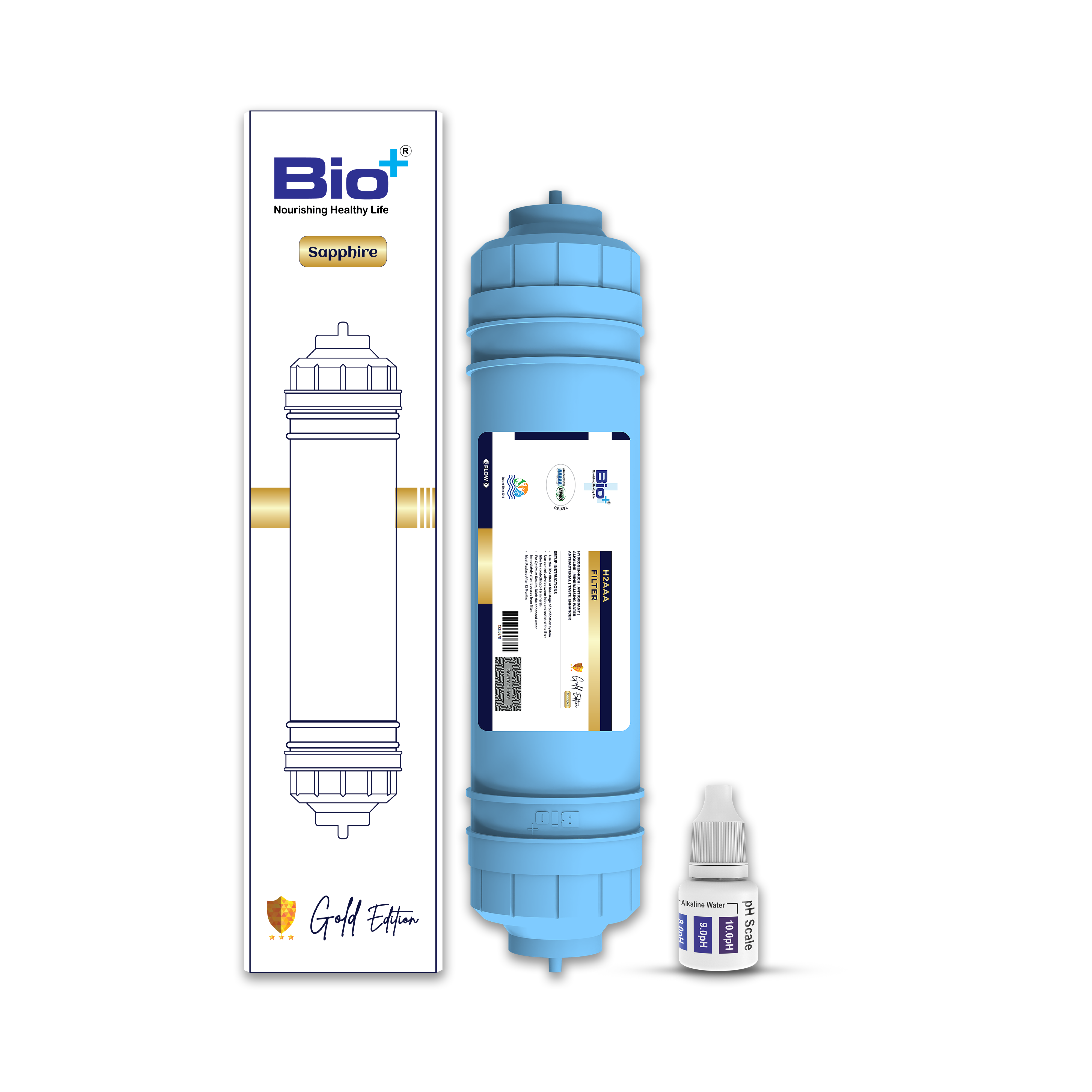 BioPlus 8 Inch 7-in-1 H2AAA Water Filter - Alkaline Water filter for R ...
