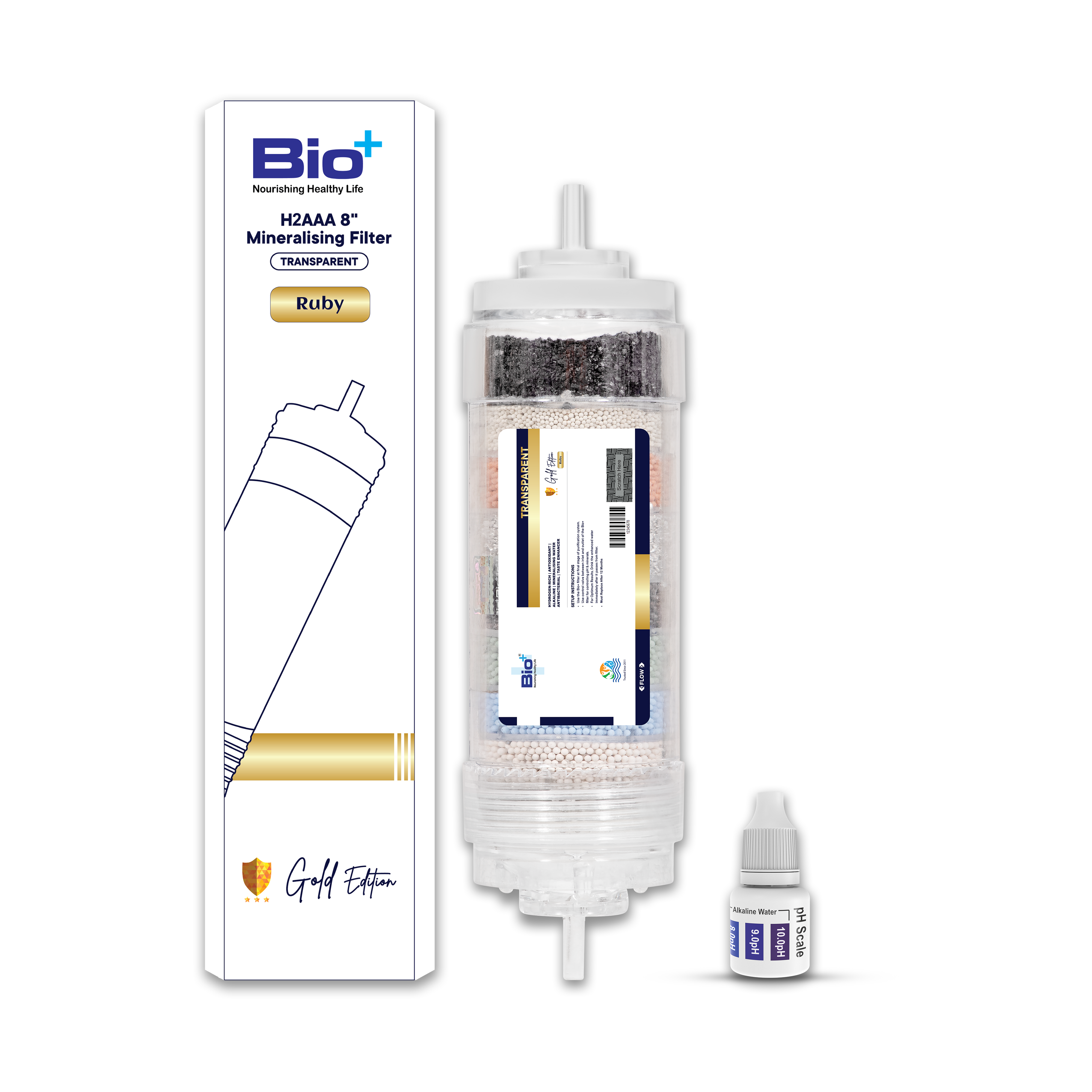 BioPlus 8 Inch Transparent Alkaline Mineral Water Filter Cartridge wit ...