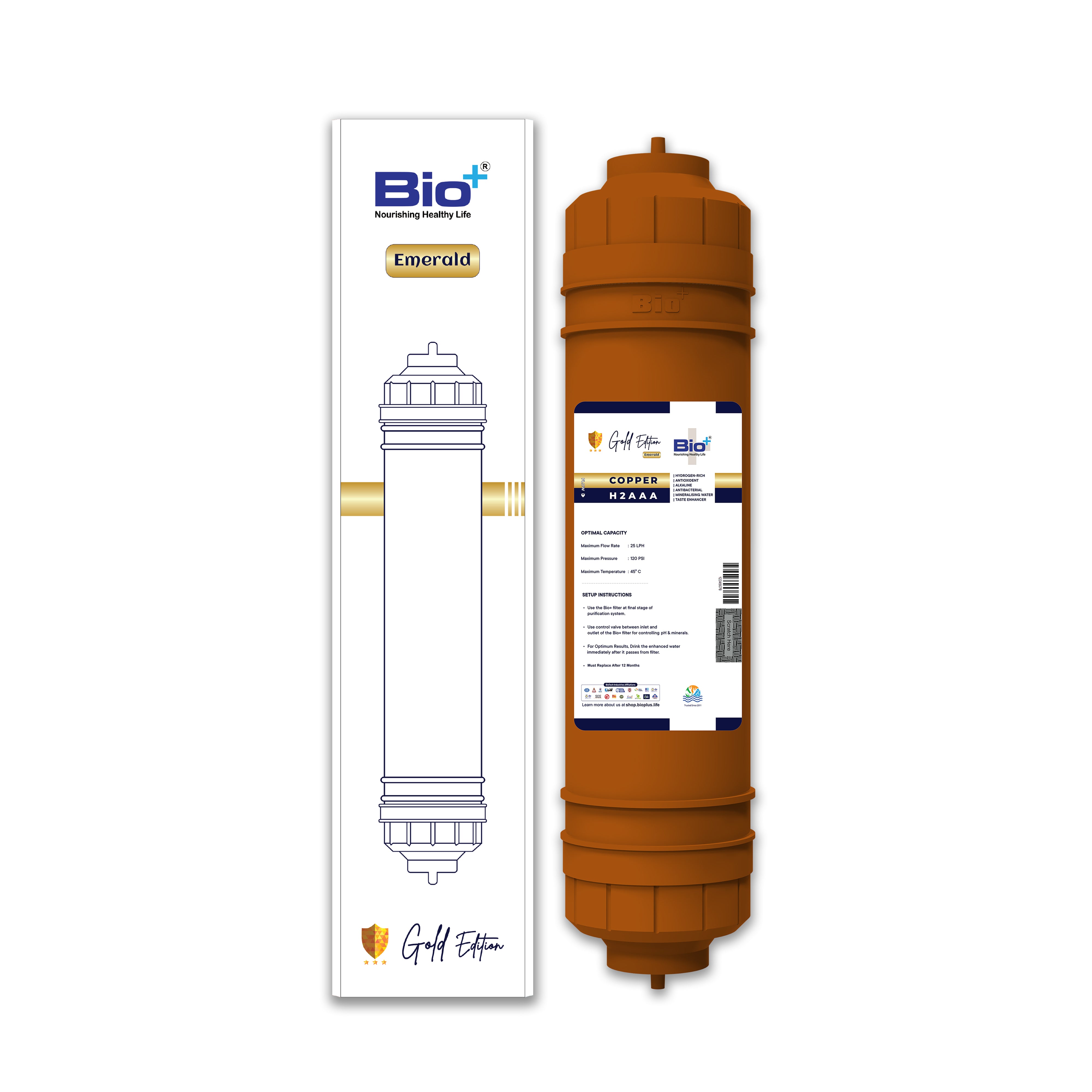 BioPlus H2AAA Copper 7-in-1 H2AAA Water Filter | Alkaline Water Purifi ...
