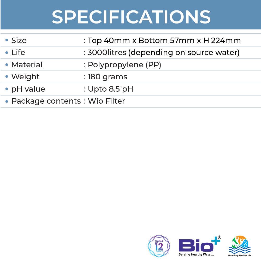 Bio+ WIO Antibacterial Mineralising Alkaline Filter for 20 Litres Wate ...